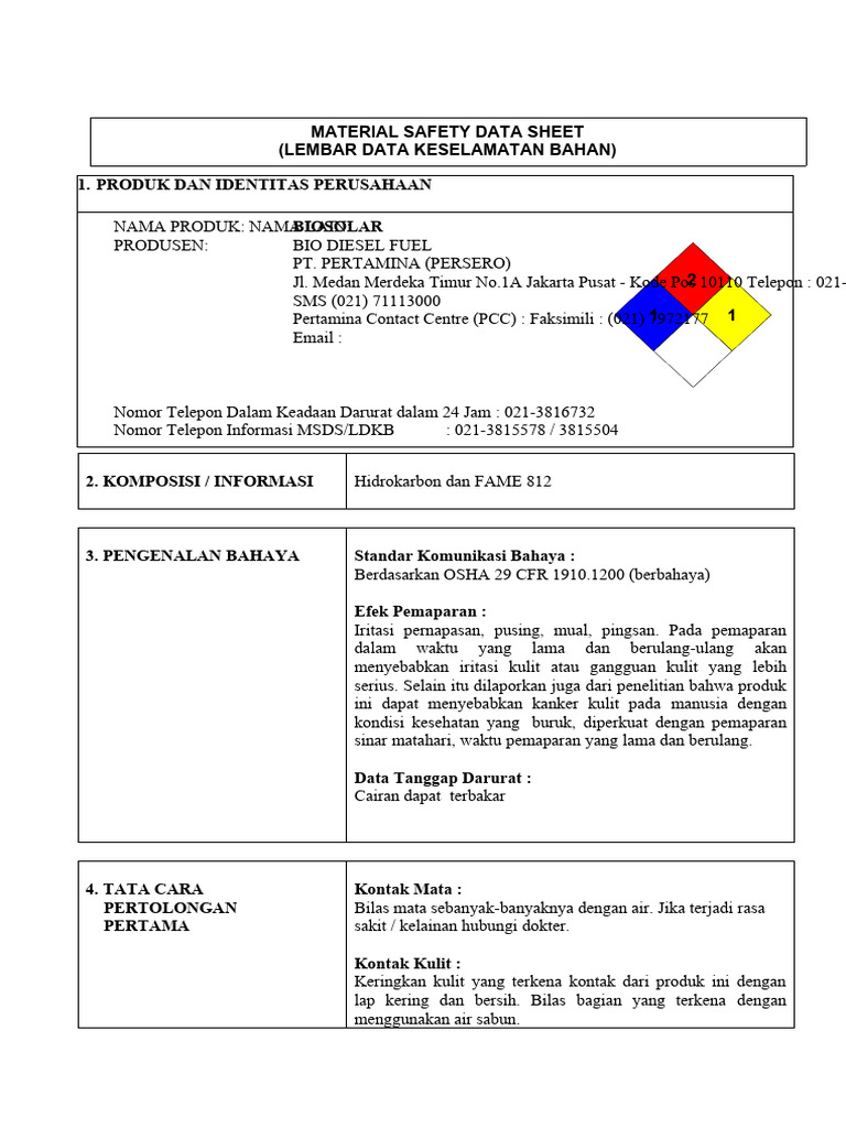 Msds Bio Solar | PDF