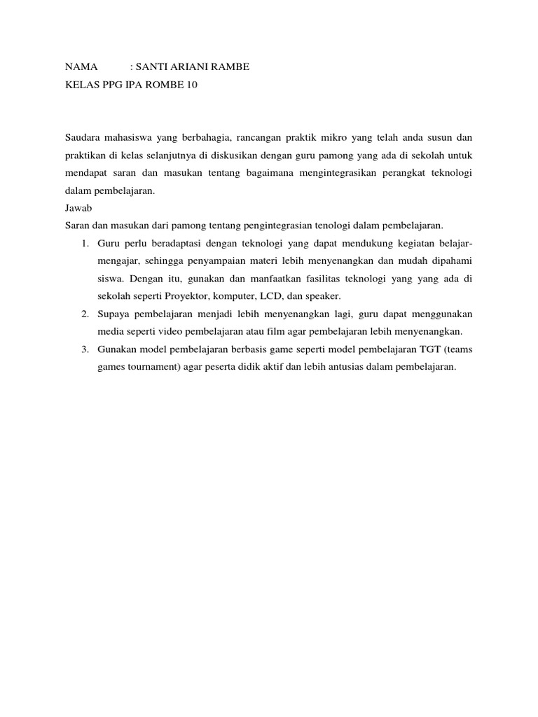 Elaborasi Pemahaman TBPP Topik 4 - Santi Ariani Rambe | PDF