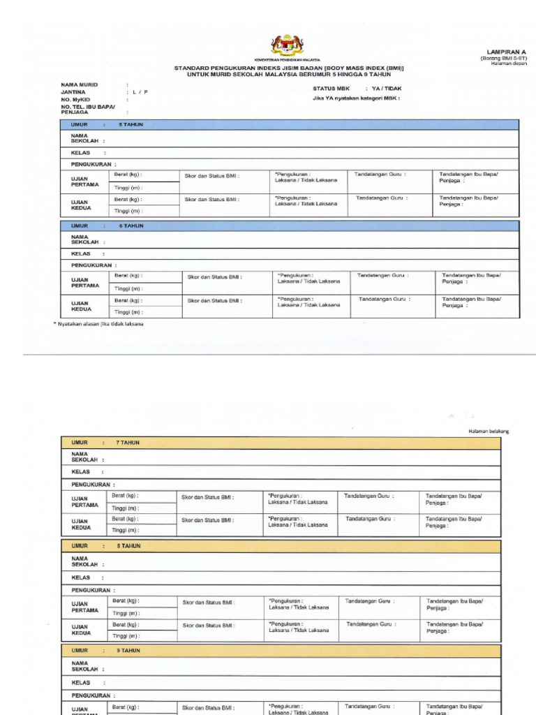 Bmi Borang | PDF