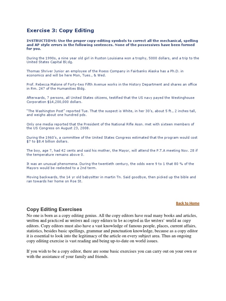 Exercise 3 | PDF | Editing | Copy Editing