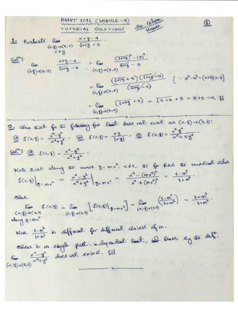 Module 2 Tutorial Sheet (Maths) | PDF