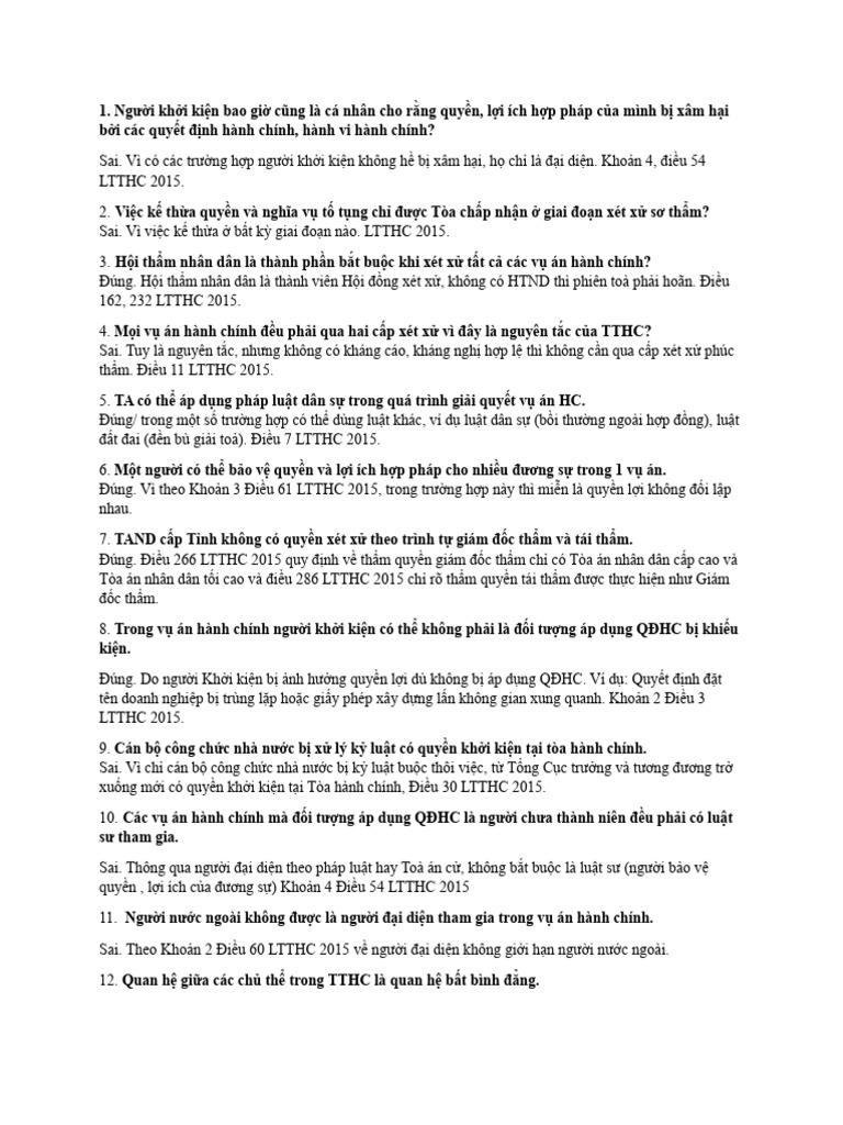 Bài tập môn TTHC | PDF