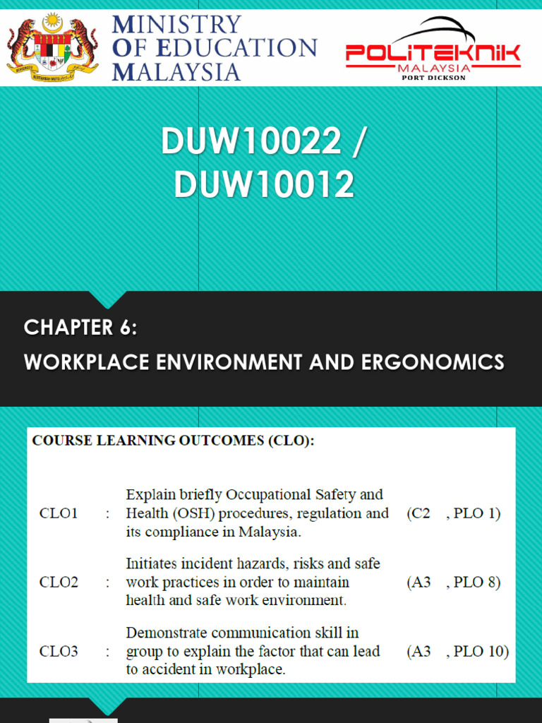 Topic 6 Osh Polipd | PDF | Human Factors And Ergonomics | Air Pollution