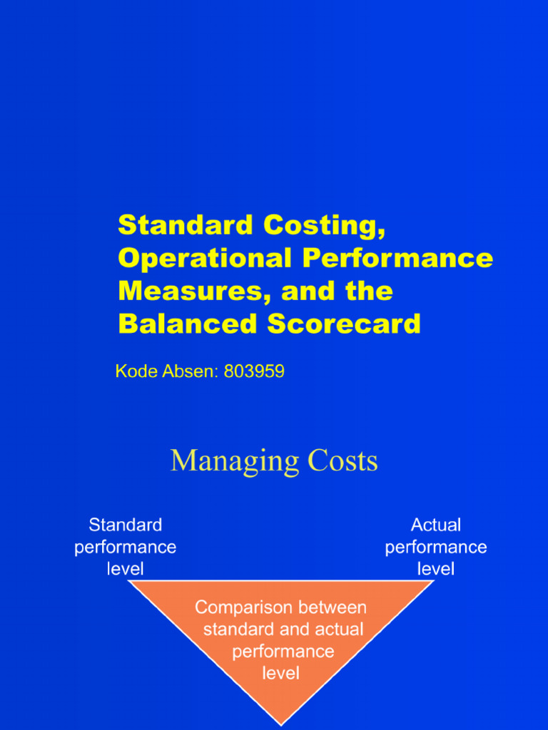 Standard Costing (10-01 - Standard Costing) | PDF