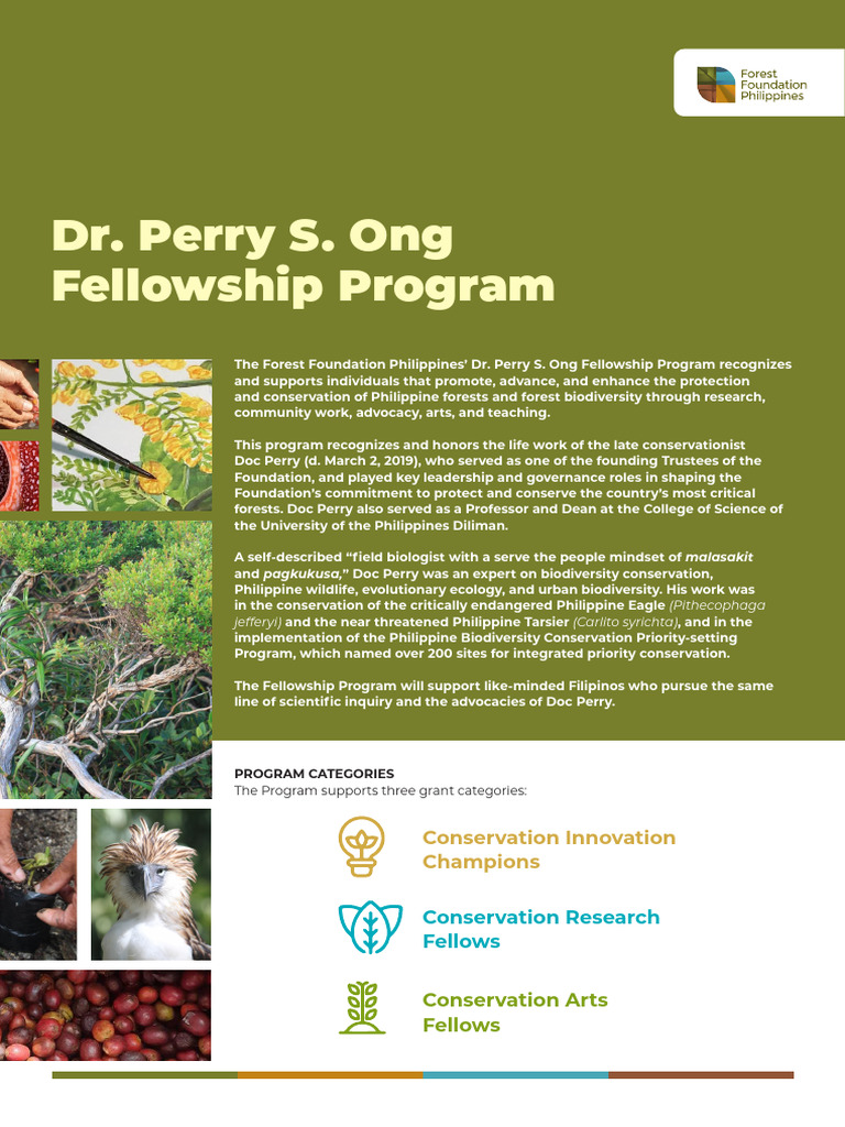 Perry Ong Fellowship for Forest Conservation | PDF | Conservation ...