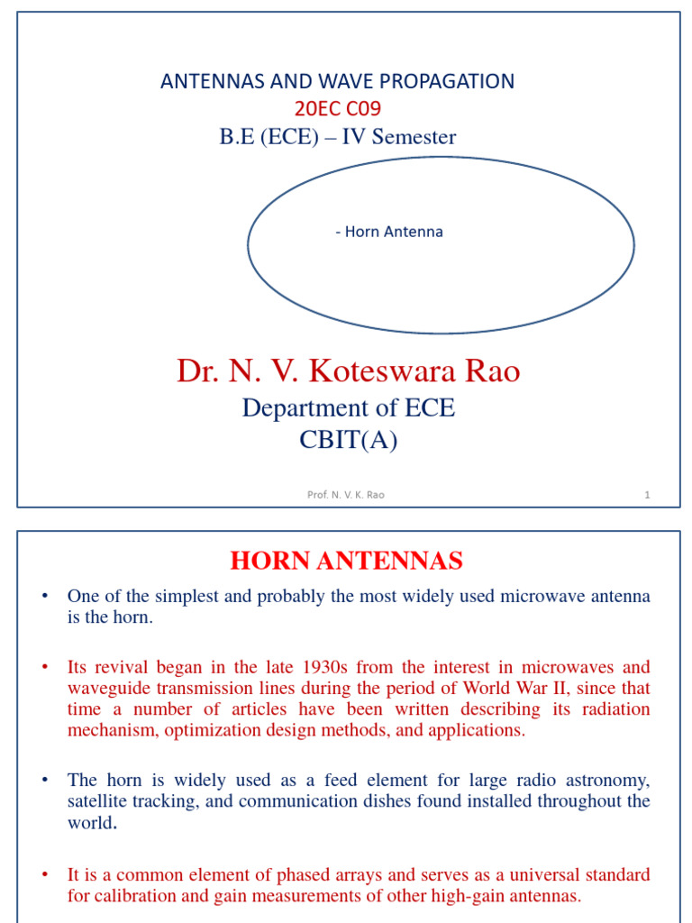 11. HORN ANTENNAS | PDF | Antenna (Radio) | Waveguide