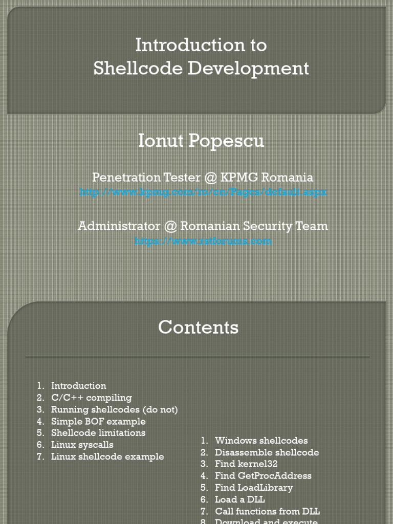 Introduction_to_shellcode_development | PDF | Operating System Technology | Software Engineering