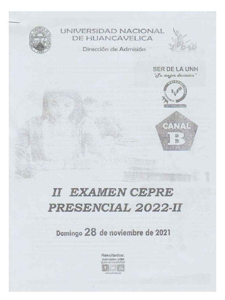 Ii Examen Cepre 2022-Ii Canal B | PDF