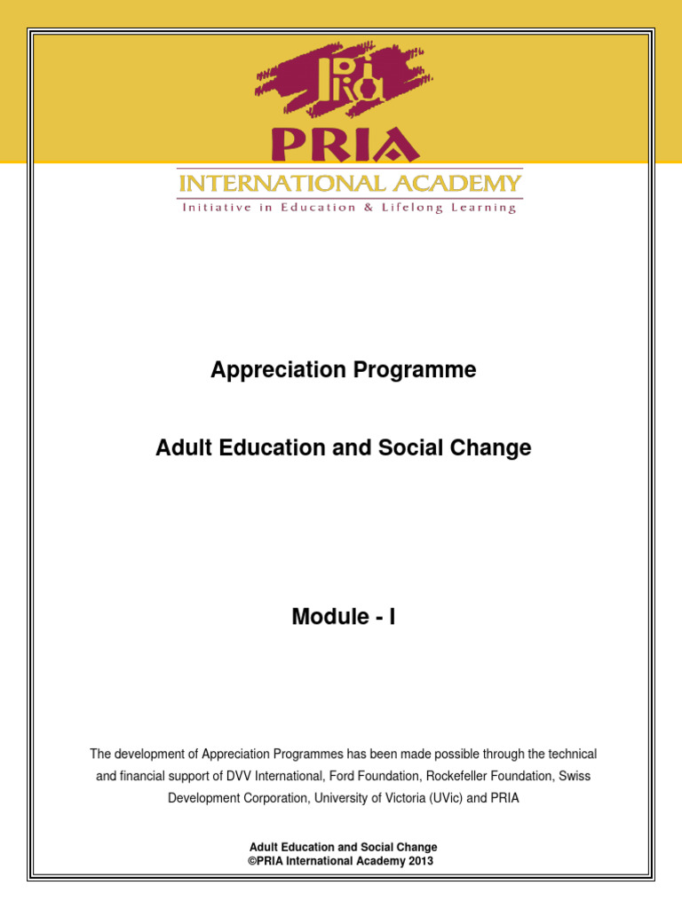 Module I Understanding Adult Education | PDF | Adult Education | Learning
