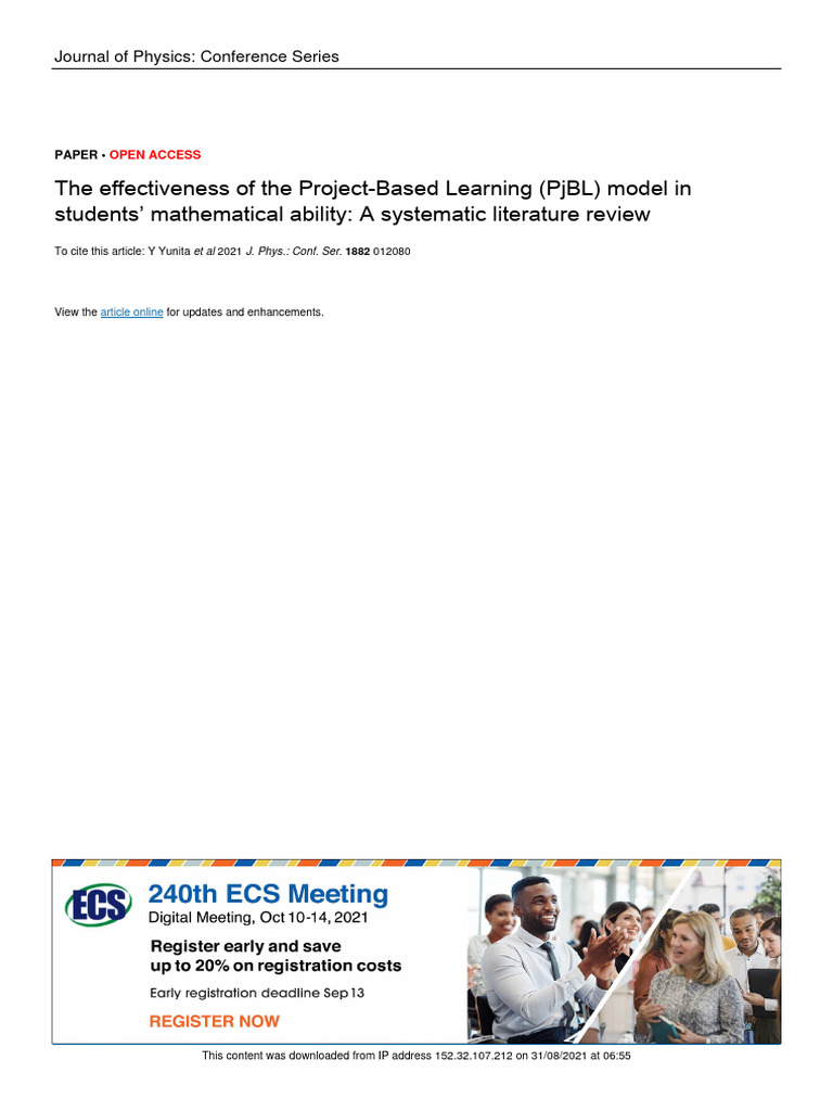 Yunita 2021 SCO - The Effectiveness of The Project-Based Learning (PJBL) Model in Students ...
