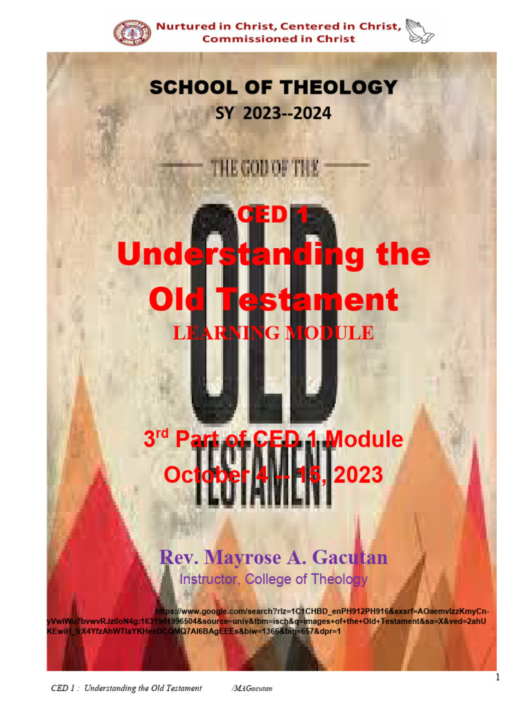 1.3 Module For CED 1 2023 2024 Part 3 | PDF | Book Of Numbers | Aaron