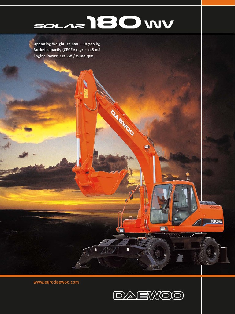 Daewoo Solar 180W-V | PDF | Horsepower | Pump