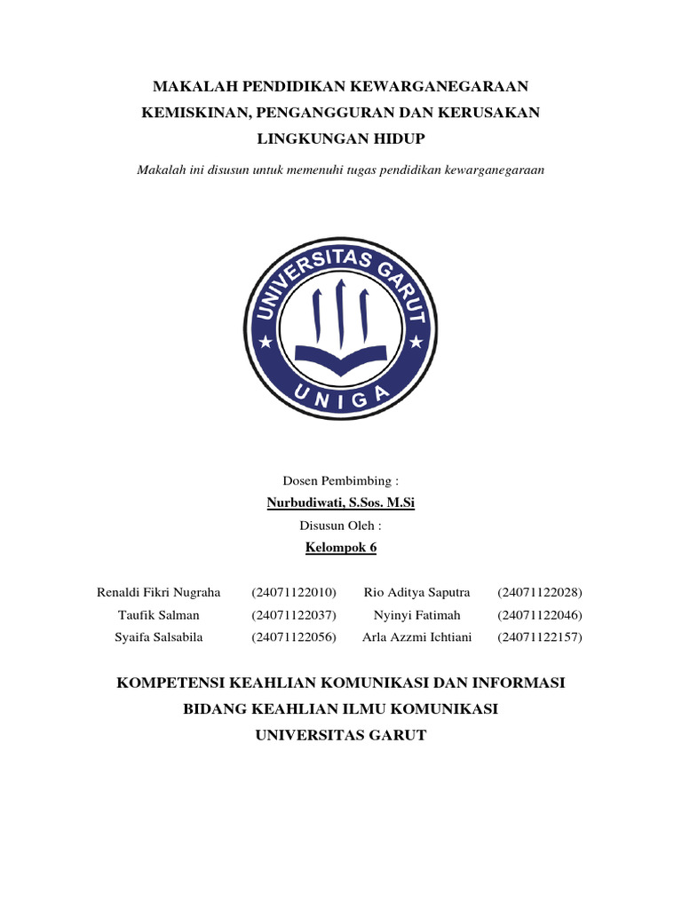 Kemiskinan, Pengangguran Dan Kerusakan Lingkungan - PKN (Kel. 6) | PDF