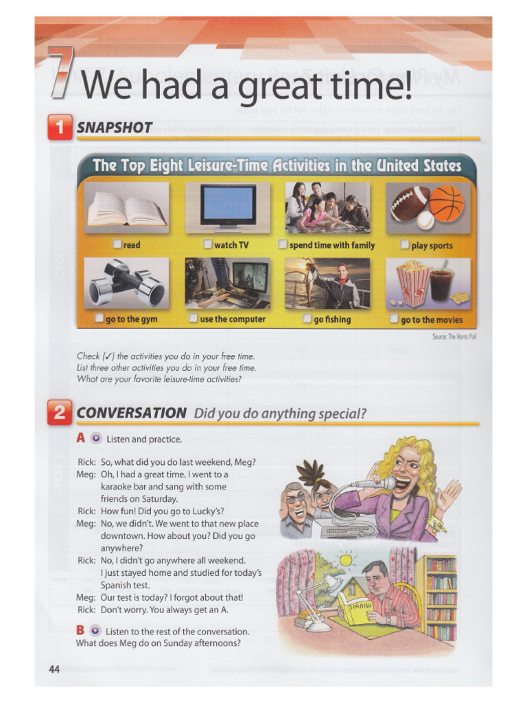 (SB) Interchange 1 - Unit 7 - Lesson 1 | PDF