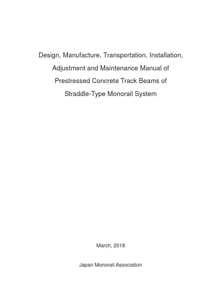 Manual Track Beam Eng Japan Monorail Association | PDF | Public ...