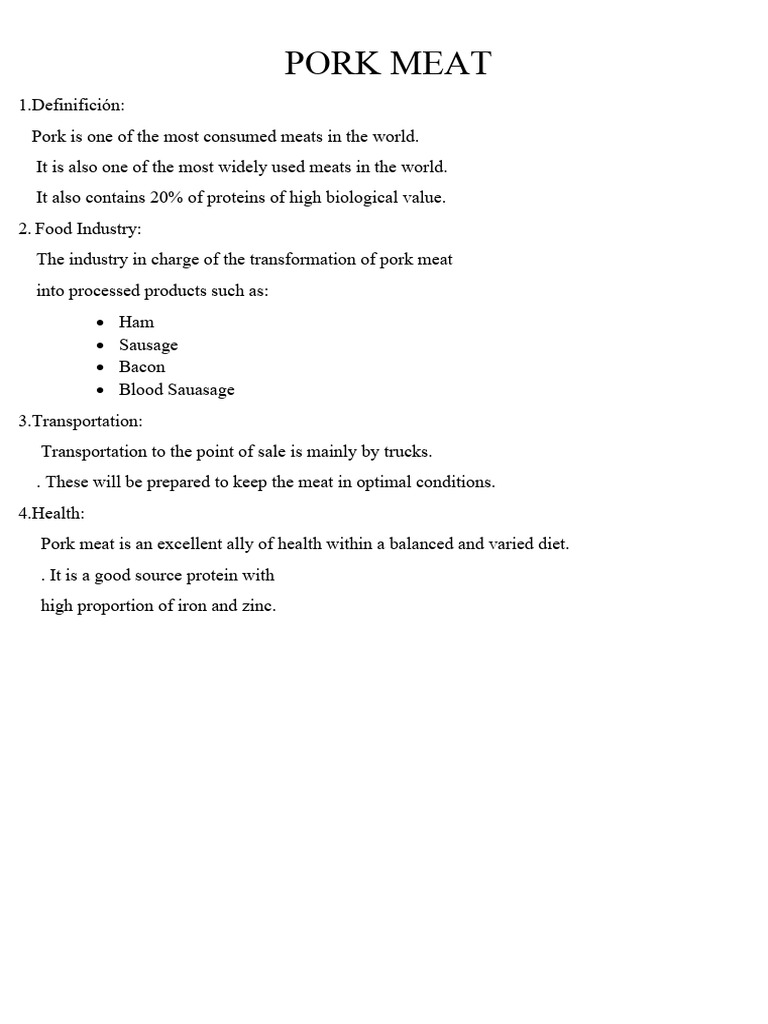 Pork Meat | PDF
