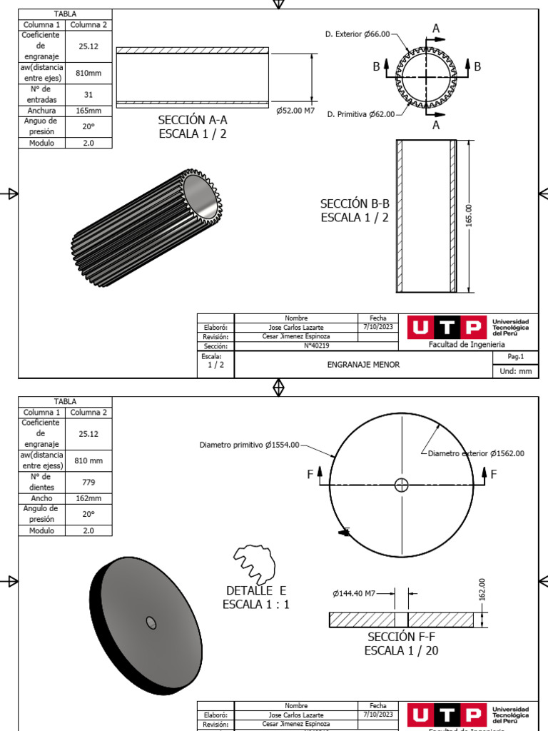 Planos de Los Engranajes 4.0 | PDF | Engranaje | Mecánica