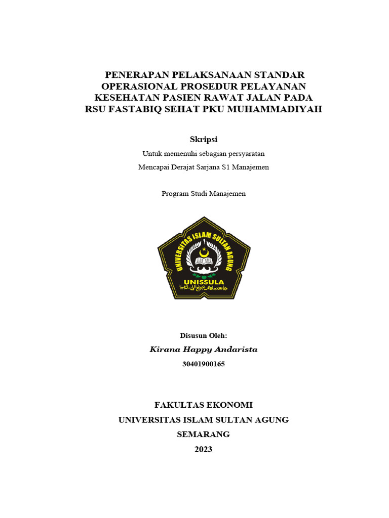 Contoh Sop Rs | PDF