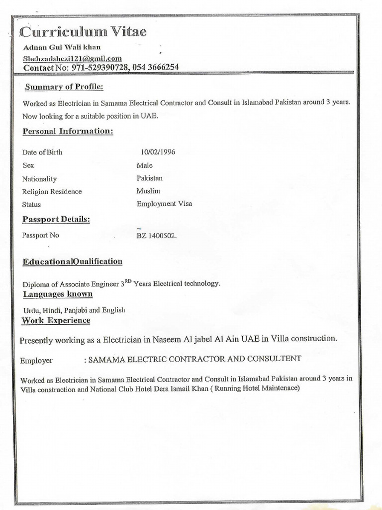 Adnan CV Document | PDF