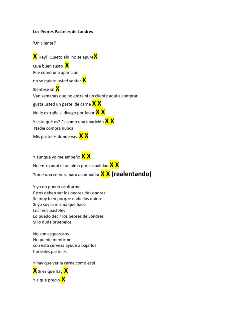 Los Peores Pasteles de Londres v2 para pista | PDF Los Peores Pasteles de Londres v2 para pista | PDF