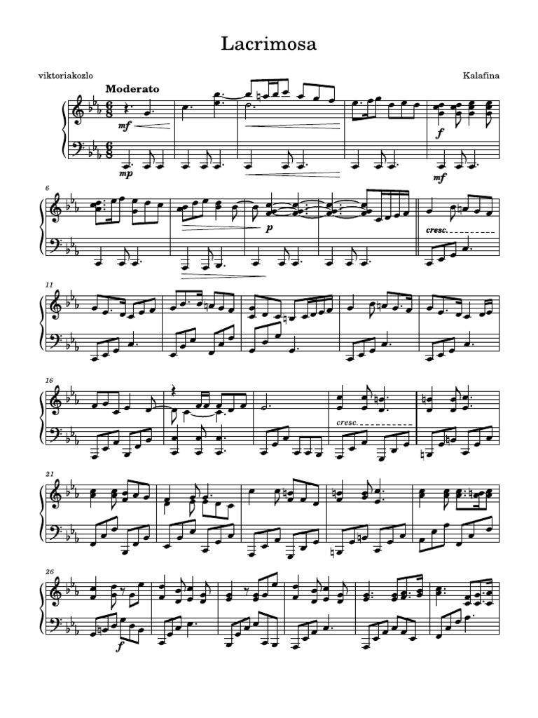 Lacrimosa - Kalafina | PDF