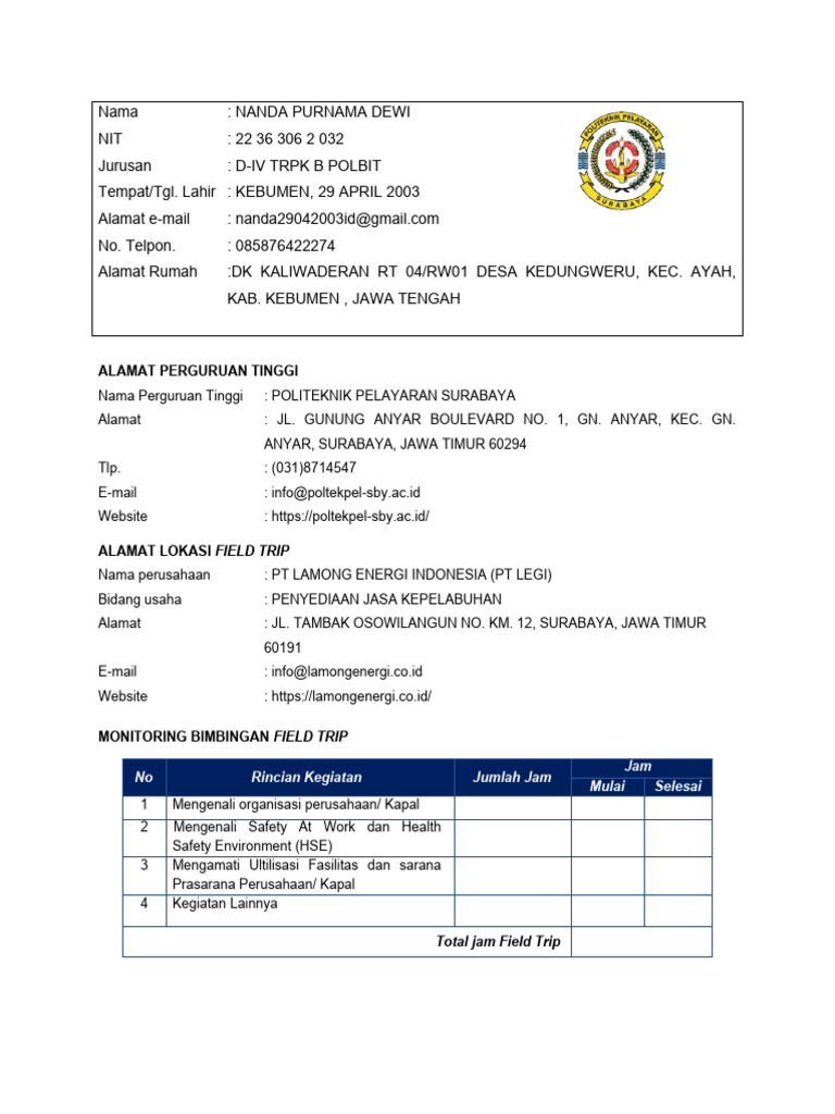 Laporan Field Trip PT LEGI Surabaya | PDF | Teknologi & Rekayasa