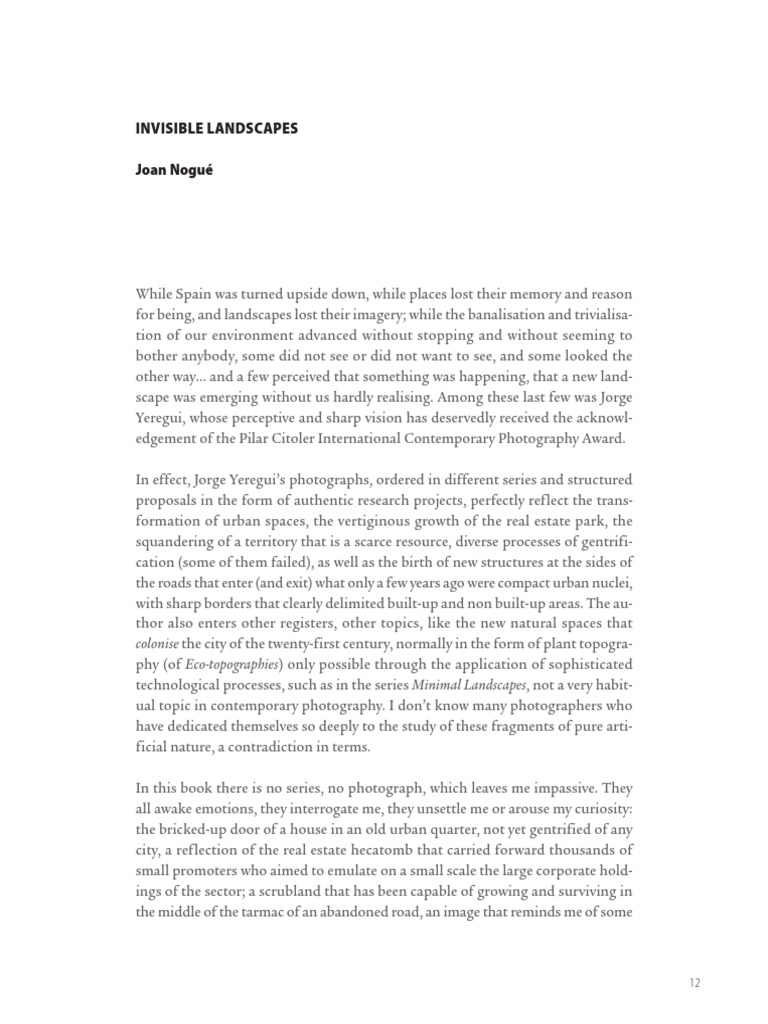 【Joan Nogué】Invisible Landscape - 副本 | PDF | Landscape