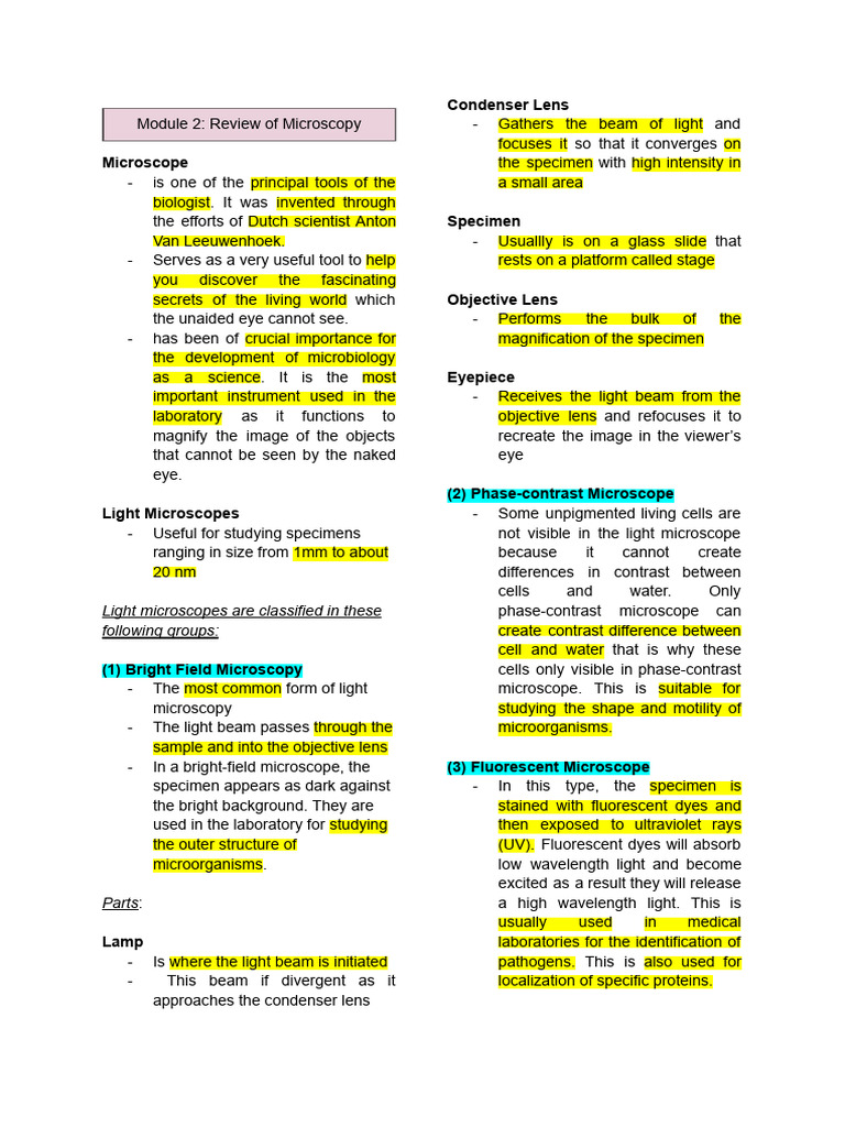 Microscopy Basics: Types and Usage Guide | PDF | Staining | Growth Medium