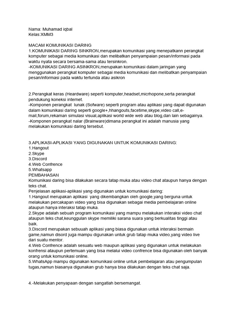 Komunikasi Sinkron Dan Asinkron | PDF