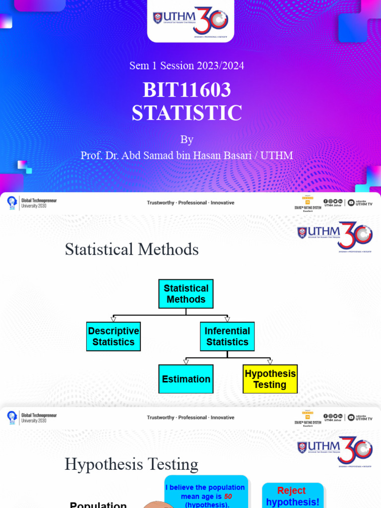 Chapter6 Hypothesistesting Diffvariable W11 12 Pdf Type I And Type Ii Errors Null Hypothesis 