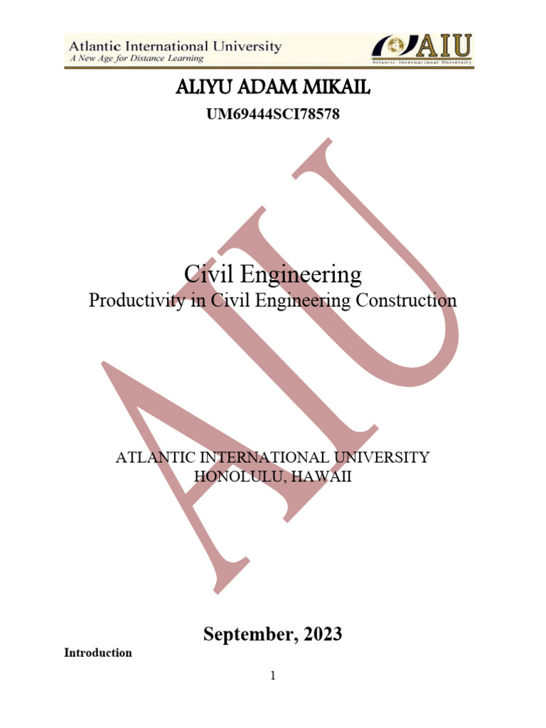 Productivity in Civil Construction Factors | PDF | Factors Of ...