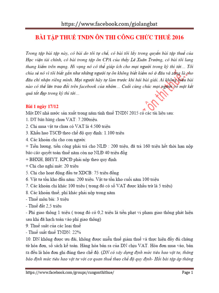 ĐỀ BÀI TẬP TNDN a phong | PDF