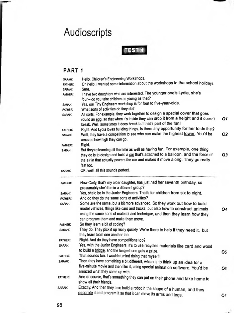 IELTS 16 T1 Listening Tapescript | PDF