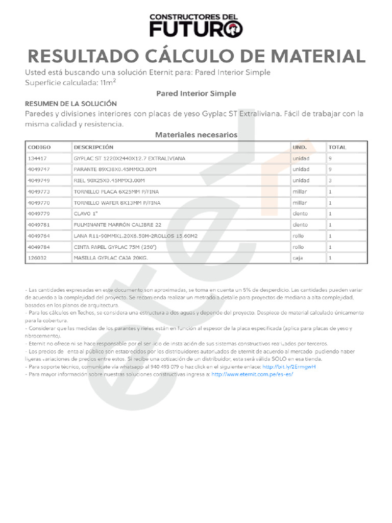 Calculo de Materiales | PDF