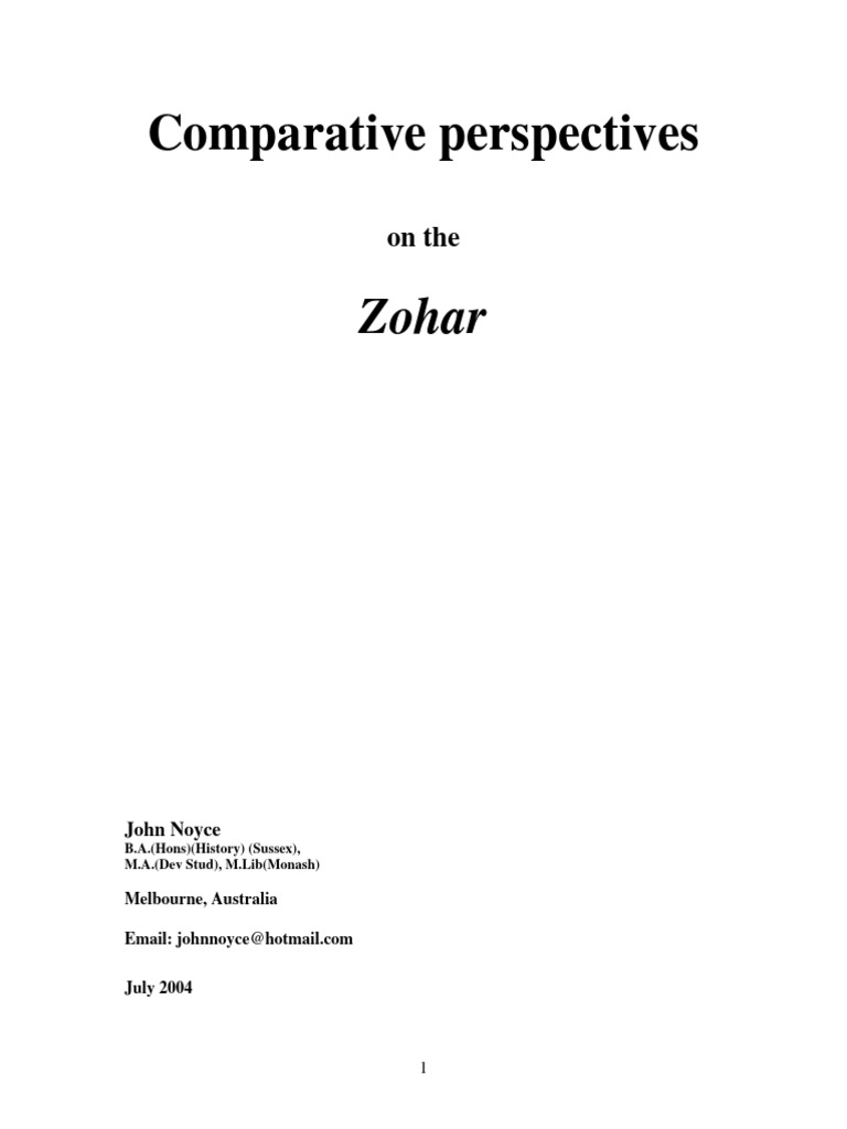 Comparative Perspectives On The Zohar | PDF | Kabbalah | Zohar
