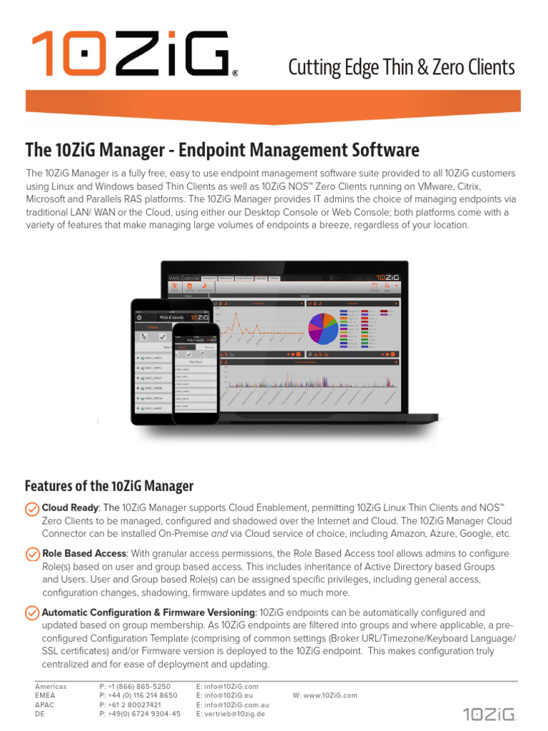 10ZiG Manager Spec Sheet | PDF | Cloud Computing | World Wide Web