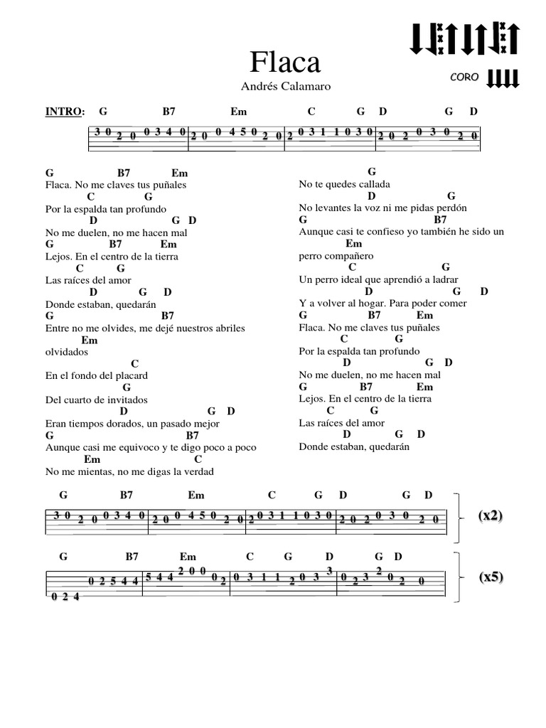 Flaca - Andrés Calamaro | PDF