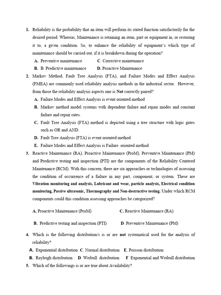 Maintenance Engineering Analysis | PDF | Reliability Engineering | Systems Engineering