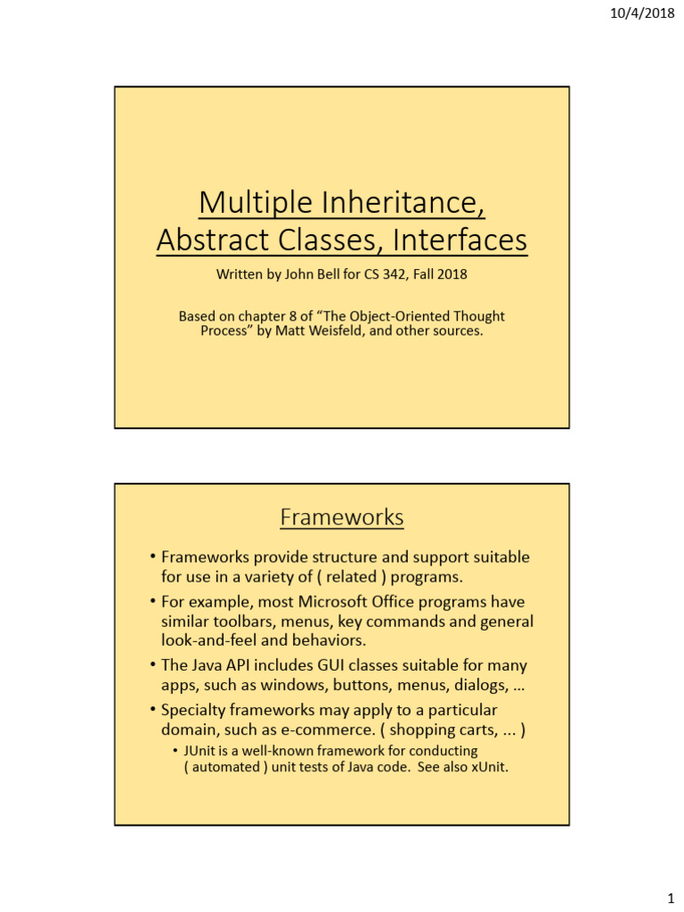 8 Oo Multiple Inheritance Abstract Interfaces Pdf Class Computer Programming Method