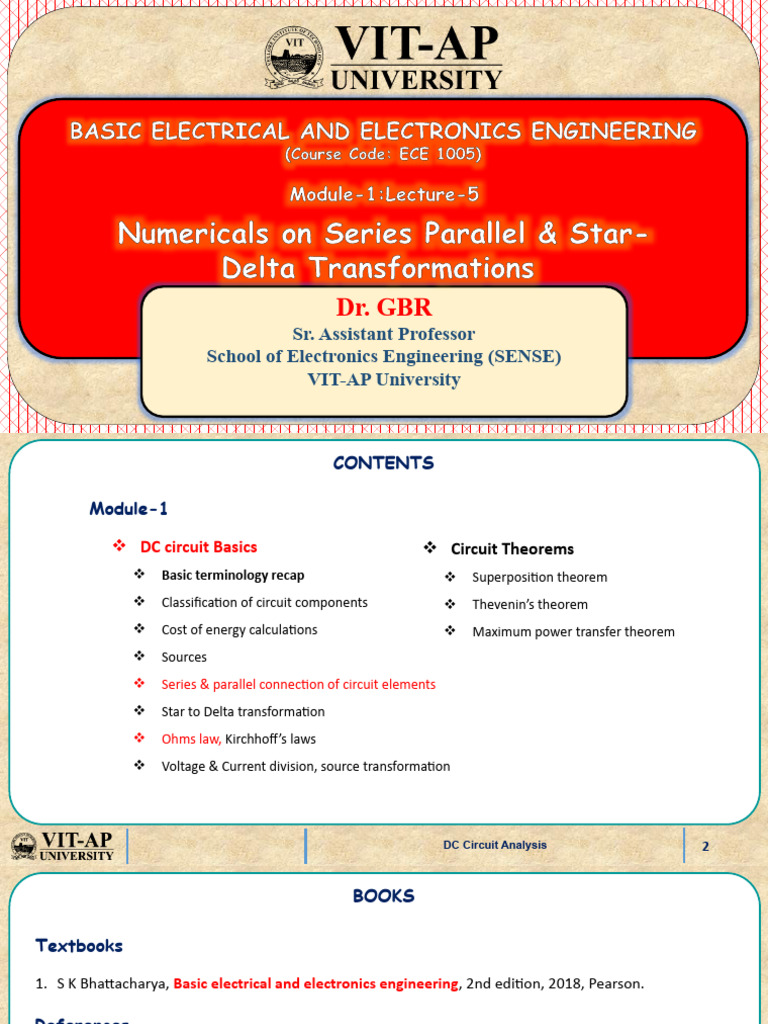 BEEE Module 1-DC Circuit Analysis Lecture-5 | PDF | Electrical Network | Network Analysis ...