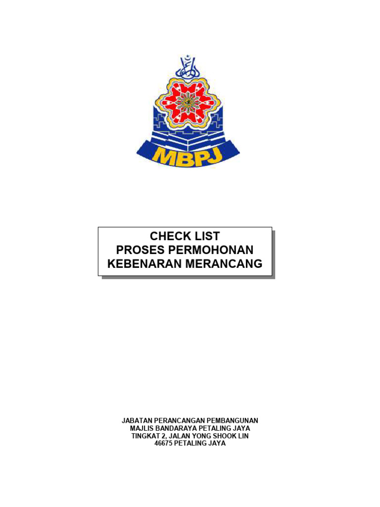 Check List Proses Permohonan Kebenaran Merancang | PDF