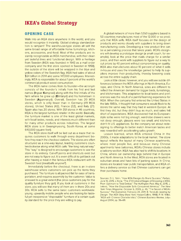 9a Opening Case - Ikea's International Business Strategy | PDF