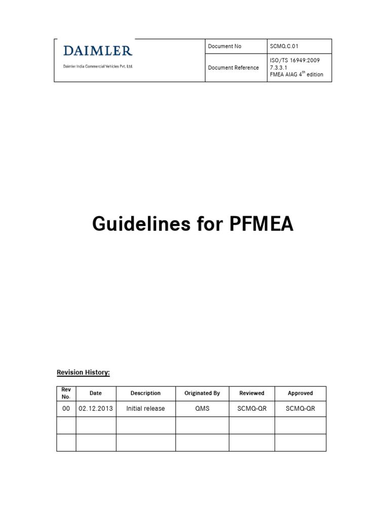 Guidelines_for_making_PFMEA_a | PDF | Systems Engineering | Systems Science