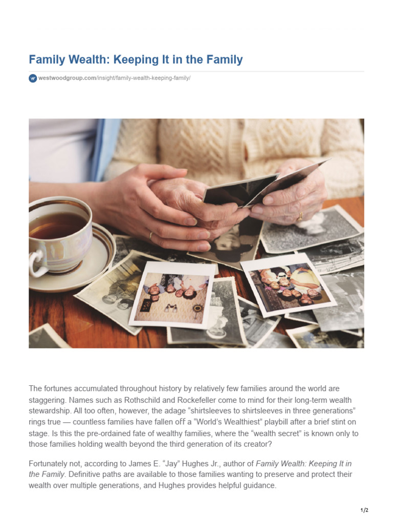Family Wealth Keeping It in The Family | PDF | Wealth | Market (Economics)
