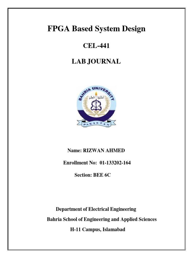 FPGA System Design Lab Journal | PDF | Hardware Description Language ...