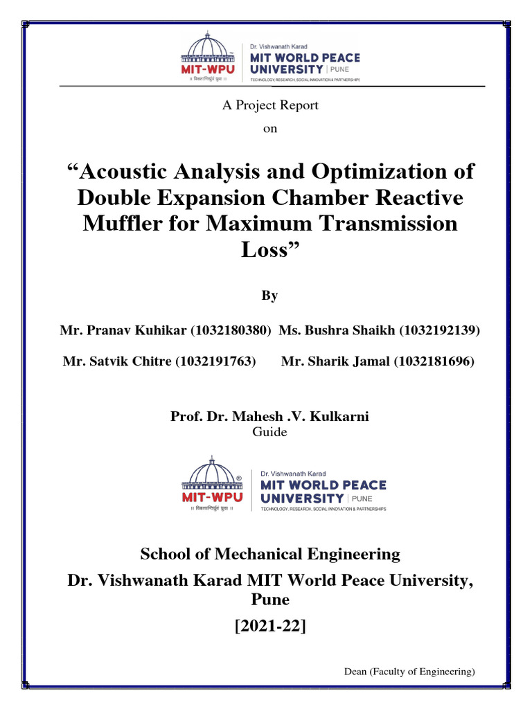 “Acoustic Analysis and Optimization of Double Expansion Chamber ...