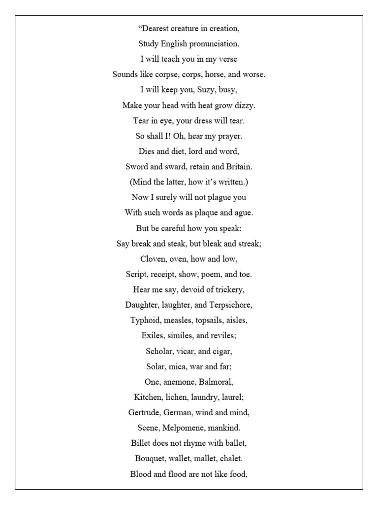 Tongue Twister Poem Pdf