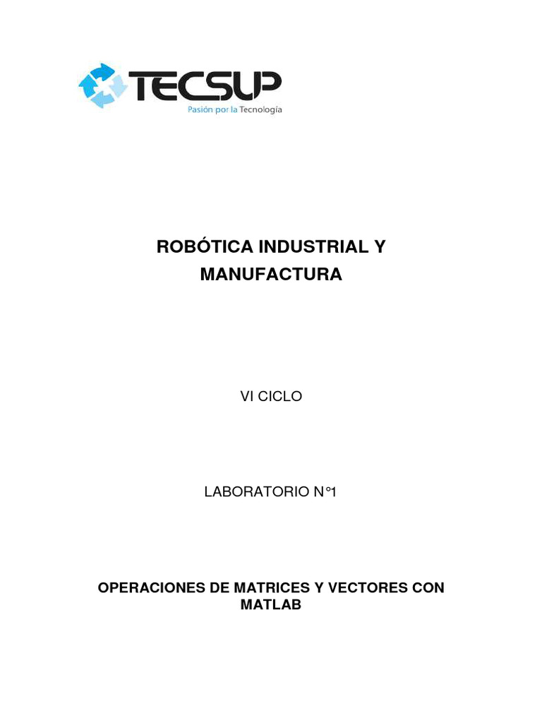 Lab01 Operaciones de Matrices y Vectores Con Matlab | PDF