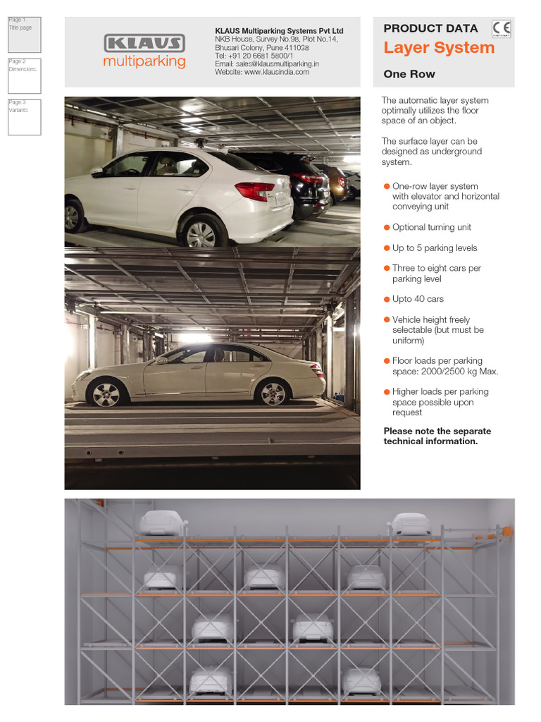 Fully Automatic Parking Systems MLCS Datasheet Pages Feedbacks 2 | PDF ...