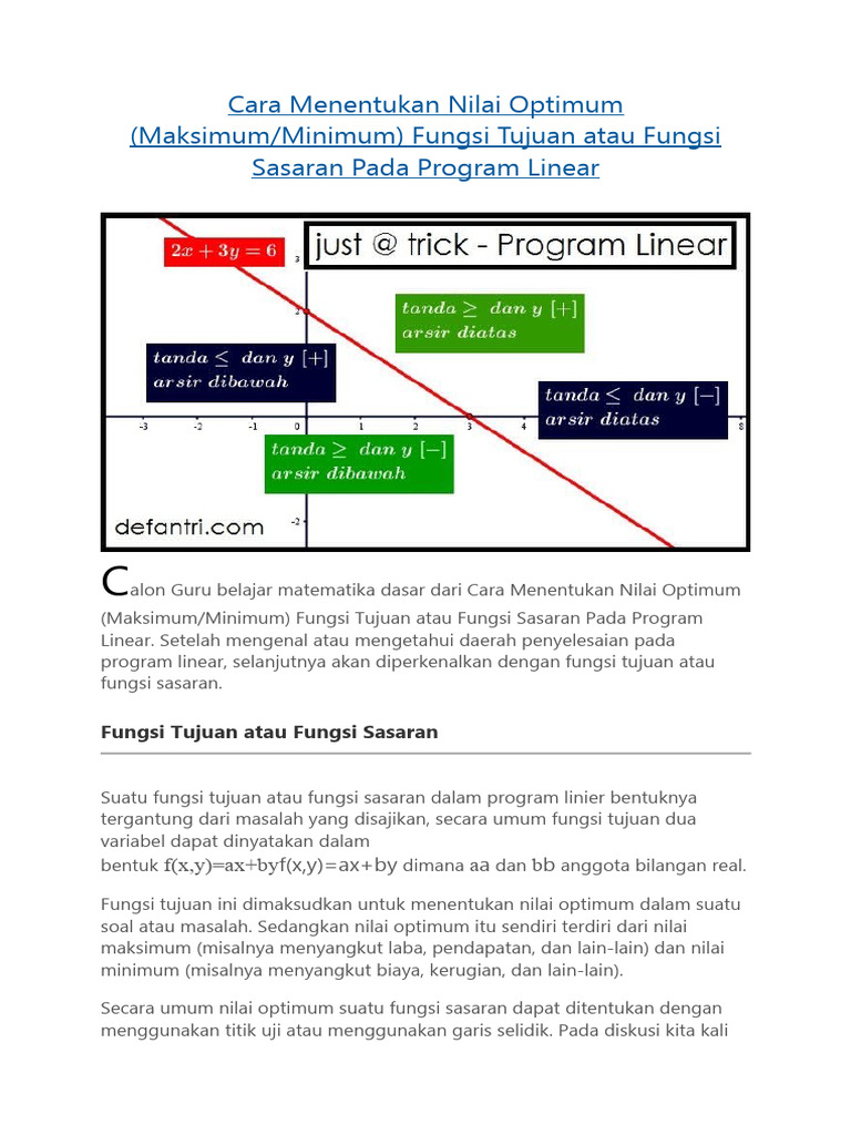 Cara Menentukan Nilai Optimum | PDF | Sains & Matematika | Komputer